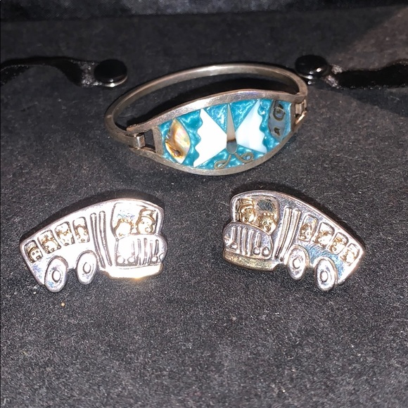 Jewelry | Silver And Gold Bus Earrings | Poshmark